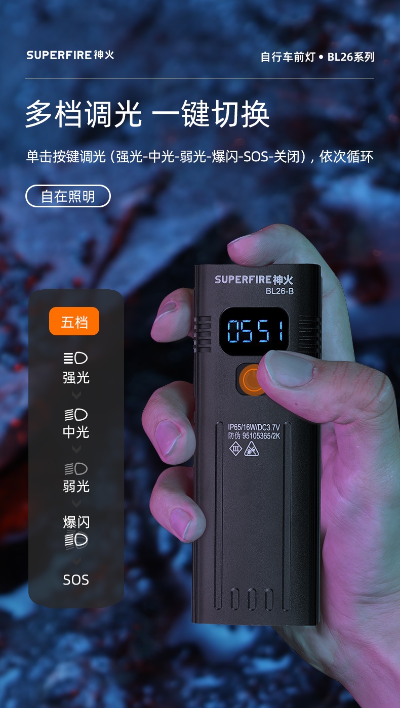 SUPERFIRE神火自行车前灯BL26-A/BL26-B - 自行车前灯