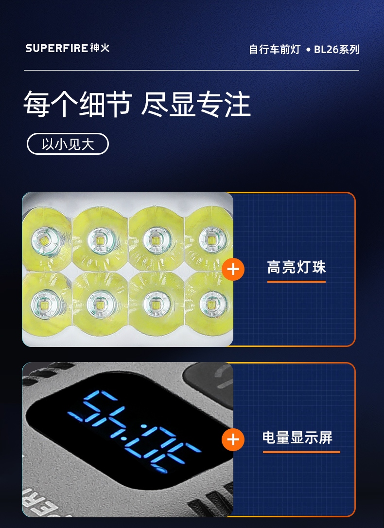 SUPERFIRE神火自行车前灯BL26-A/BL26-B - 自行车前灯