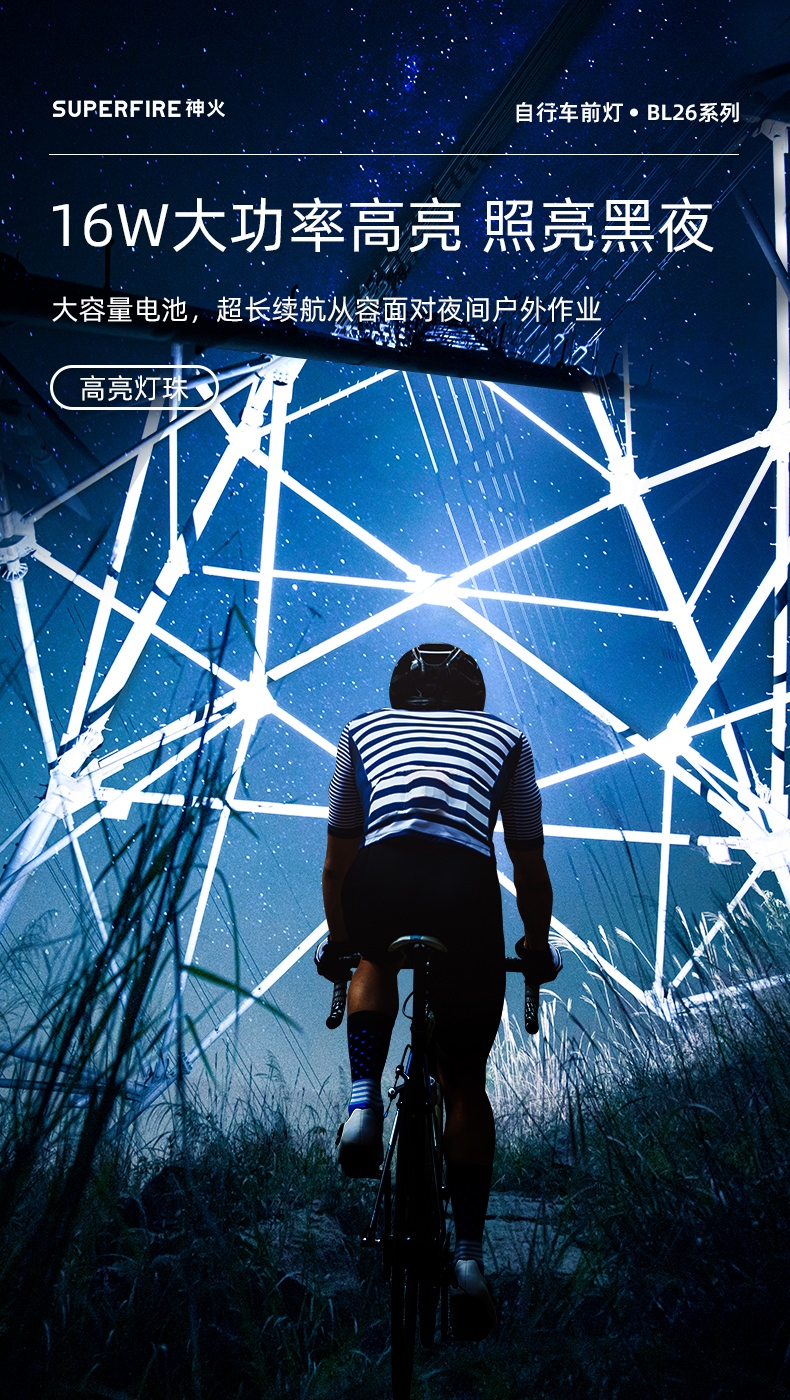 SUPERFIRE神火自行车前灯BL26-A/BL26-B - 自行车前灯